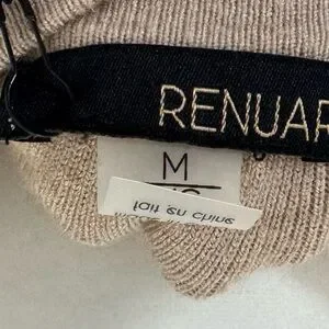 Renuar | Sweaters | Renuar Caramel Knit Poncho W Faux Fur Pom Collar ...